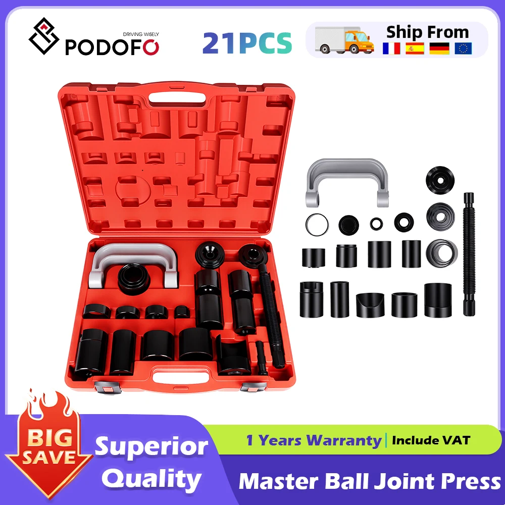 Podofo 21PCS Master Ball Joint Press Tool Kit Extractor Tool Automotive ...
