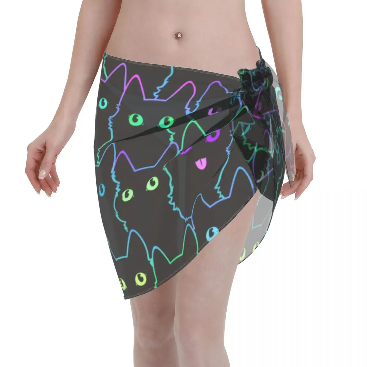 Paréo en mousseline de soie pour femmes, jupe Sarong transparente ...