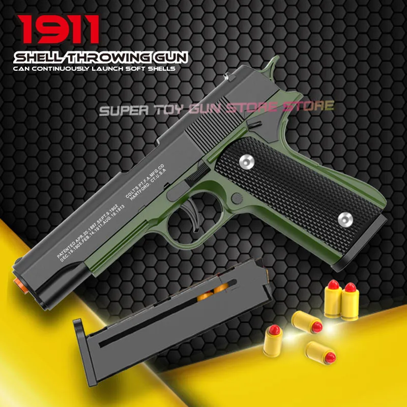 Verde-Autom-tico-Colt-1911-Gun-Brinquedo-de-bala-macio-Air-Gun-CS-Tiro ...