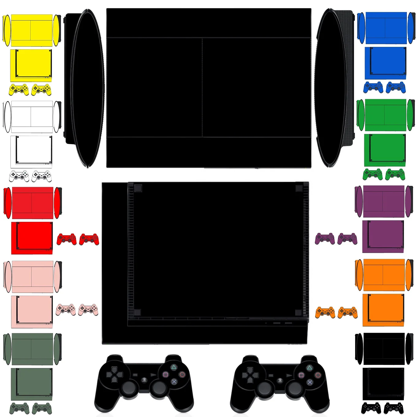 10-Pure-Clean-Solid-Colors-Vinyl-Skin-Sticker-Protector-for-Sony-PS3 ...