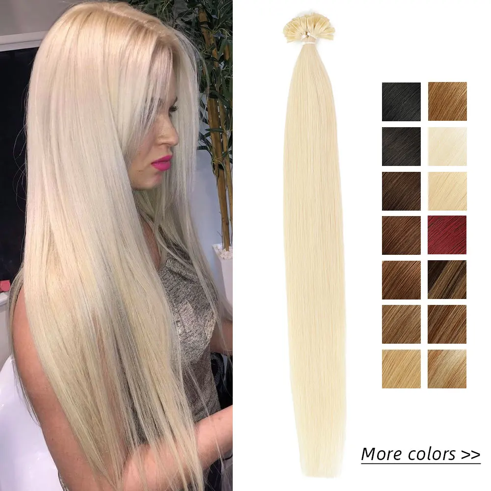 Isheeny Natural Keratin Capsules Human Fusion Hair 12"-24" Nail U Tip ...