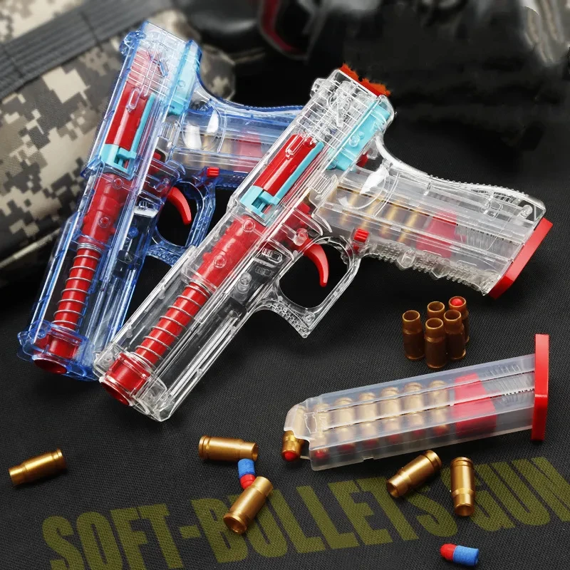 2023-Transparent-Firing-Pistol-Outdoor-Soft-Bullet-Manual-Loaded-Pistol ...