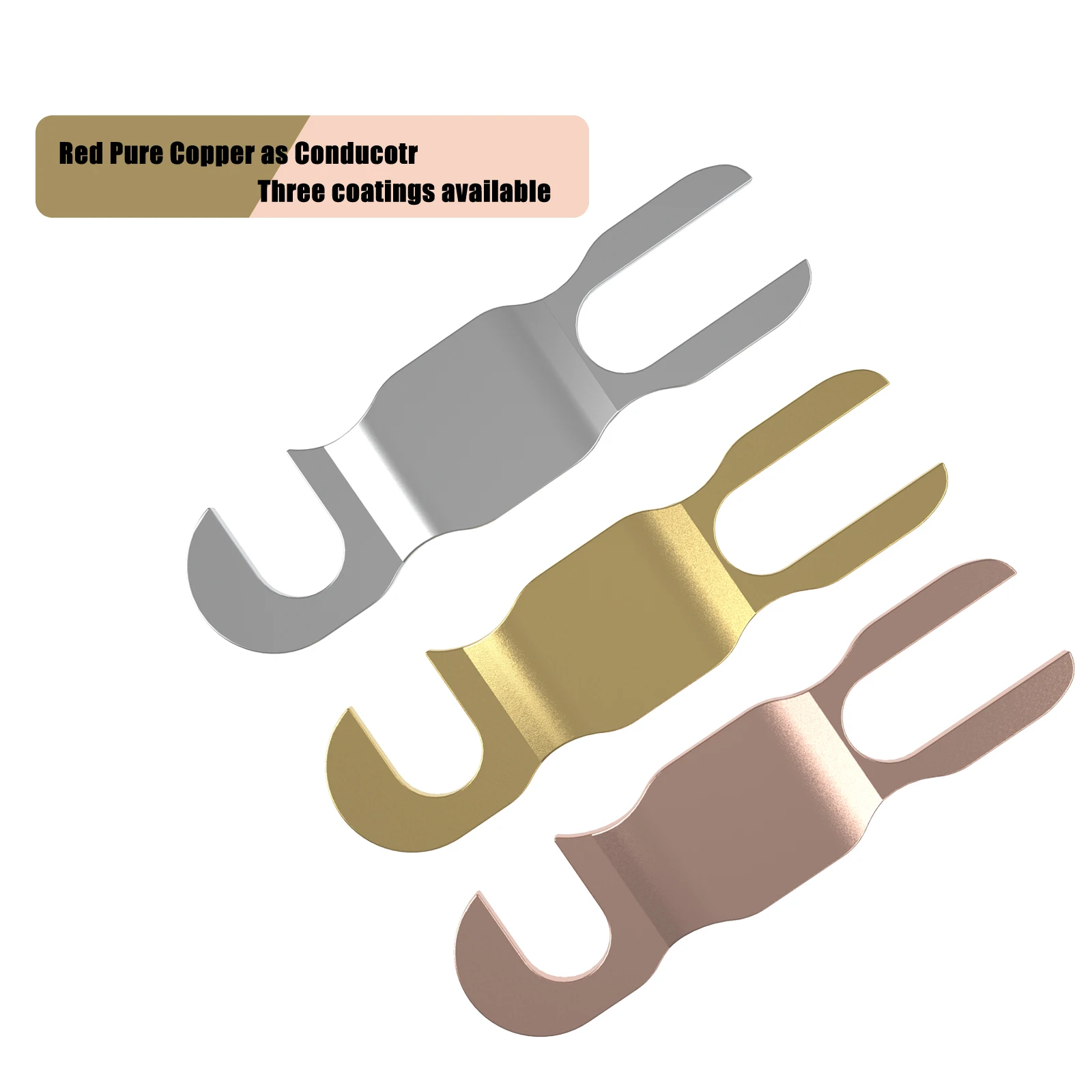 7N-Red-Copper-Speaker-Jumper-Bridge-Cable-U-Fork-Connection-Plate-For ...