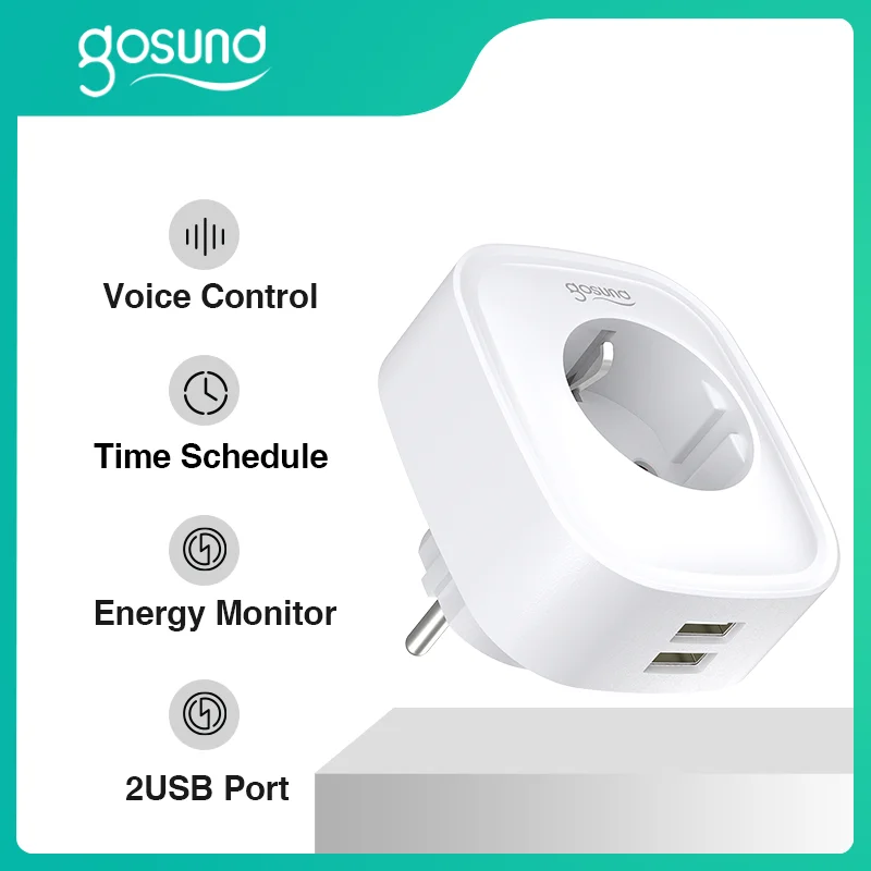 Gosund Sp112 Smart Wifi Plug Dual Usb Socket Remote Voice Control ...