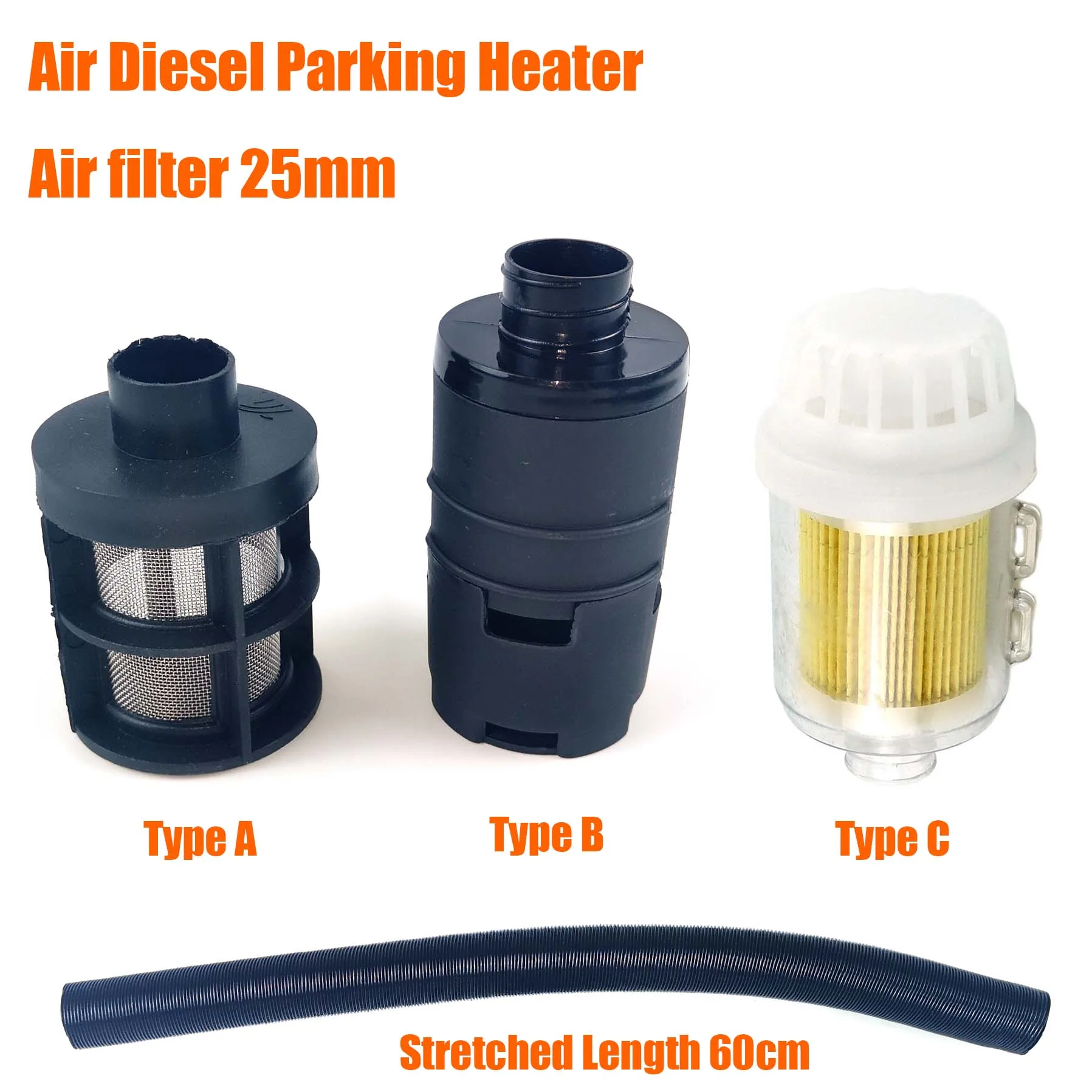 25mm Air Diesel Parking Heater Intake Filter Silencer Intake Pipe 3 ...