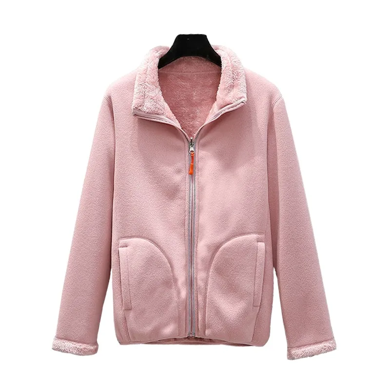 Coral-Fleece-Double-side-Coat-Petite-Lady-Autumn-Winter-Thicken-Outer ...