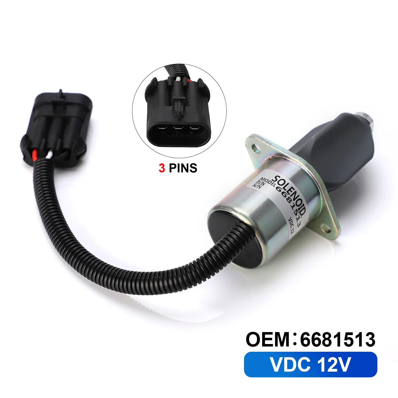 6681513 6681512 6667993 Fuel Shut Off Solenoid Valve 12V for Bobcat ...