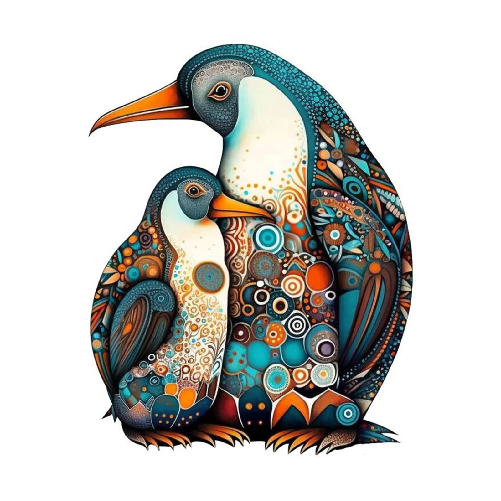 Cute Penguin Pattern Wooden Puzzle, Irregular Animal Shapes, Relaxing ...