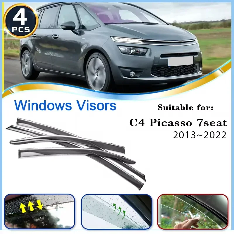 Car Window Visors For Citroen C4 Picasso Grand C4 SpaceTourer 7seat ...