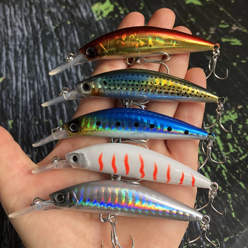 70mm 16g Sinking Minnow Fishing Lures Laser Artificial Hard Bait Wobblers for Trout Bass ...