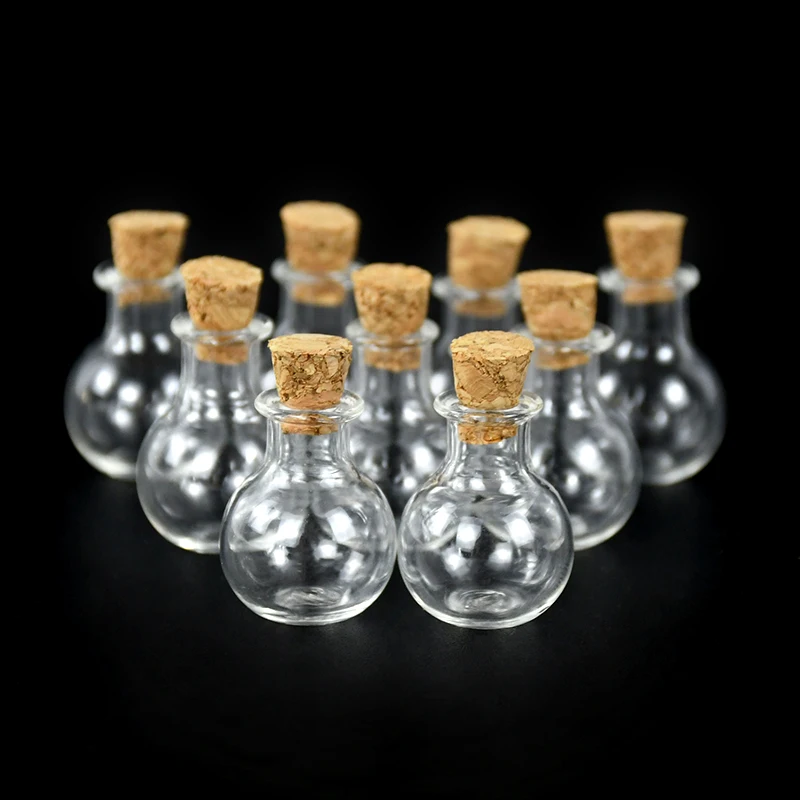 10/20pcs Mini Glass Bottle Cork TransparentWishing Drifting Bottle ...