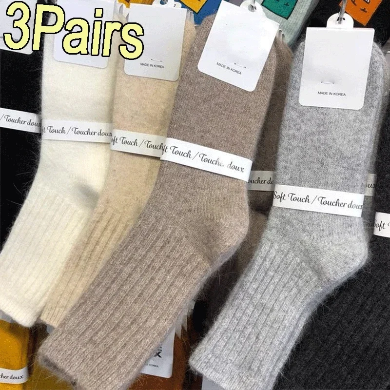 1-3Pairs-Winter-Thicker-Cashmere-Wool-Women-Socks-Casual-Japanese ...
