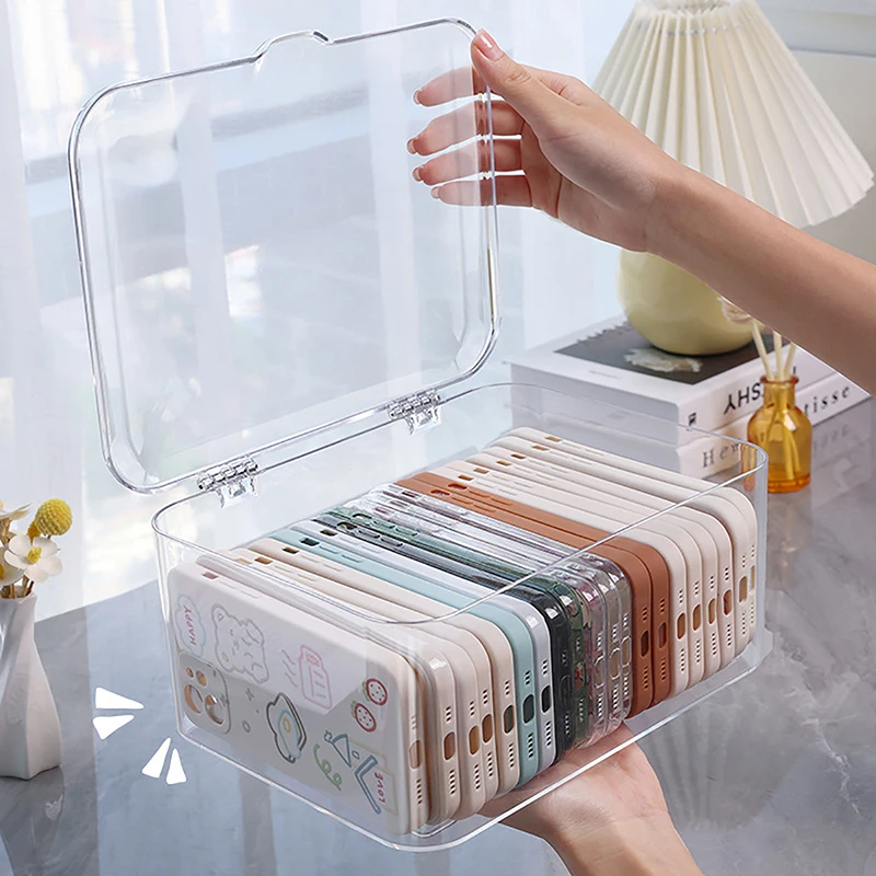 Acrylic-Sundries-Storage-Basket-Phone-Case-Holder-Ins-Transparent-Phone ...