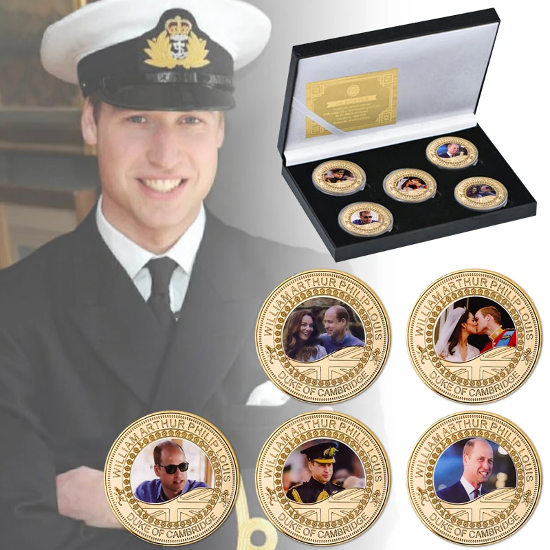 Prince-William-Catherine-UK-Gold-Plated-Commemorative-Coin-British ...