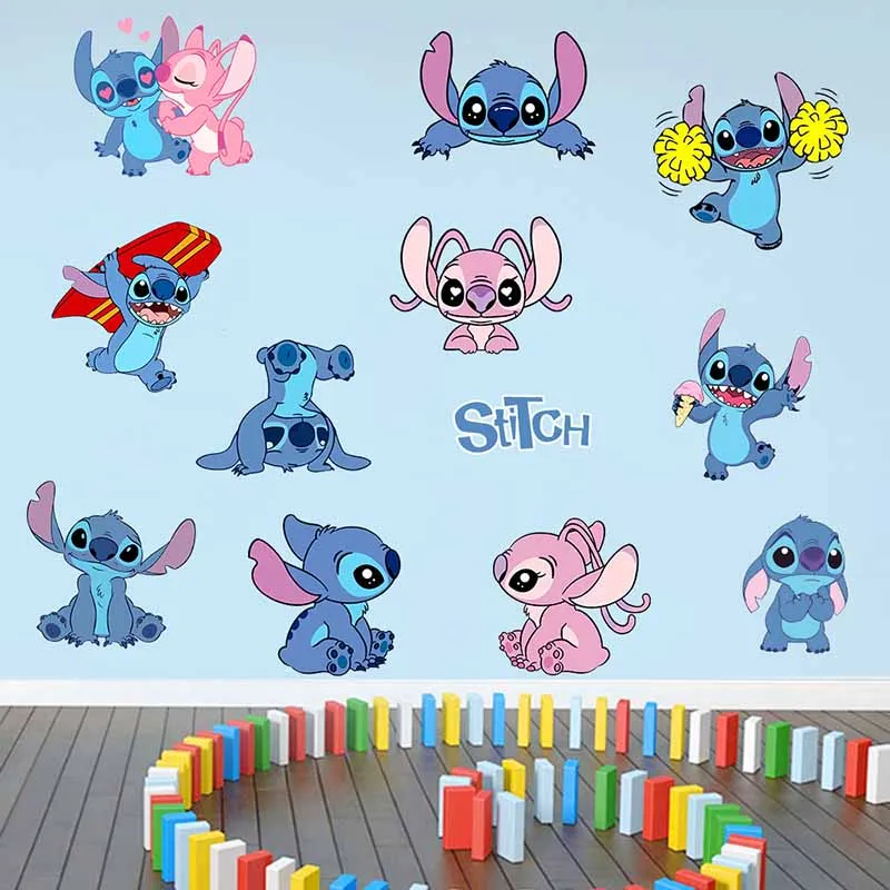 Stitch-Cartoon-Wall-Stickers-Children-s-Bedroom-Wall-Stickers-Graffiti ...