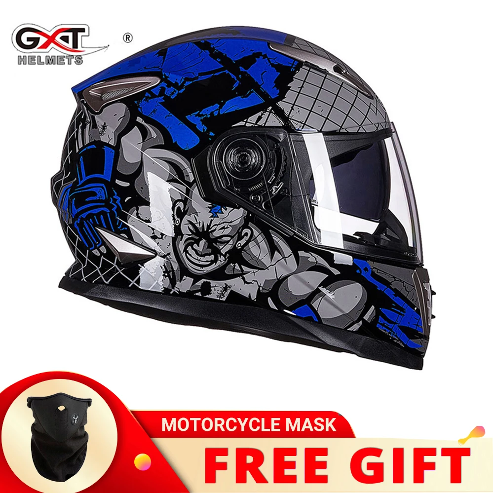 Casco-Para-Motocross-Gxt-Full-Face-Capacete-Da-Motocicleta-Dupla-Lente ...