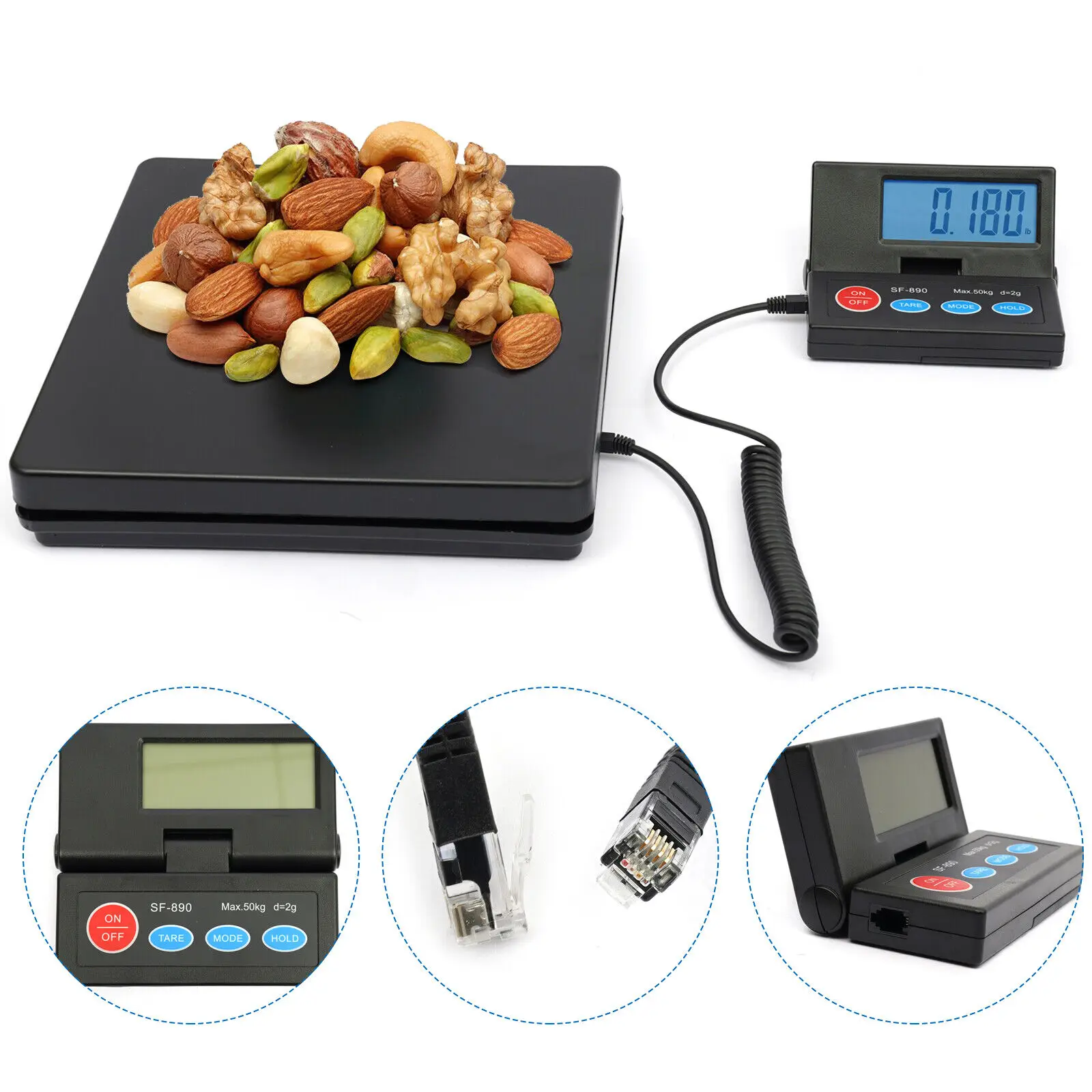 Professional-Digital-Scales-Electronic-Package-Platform-Scale-1g-50kg ...