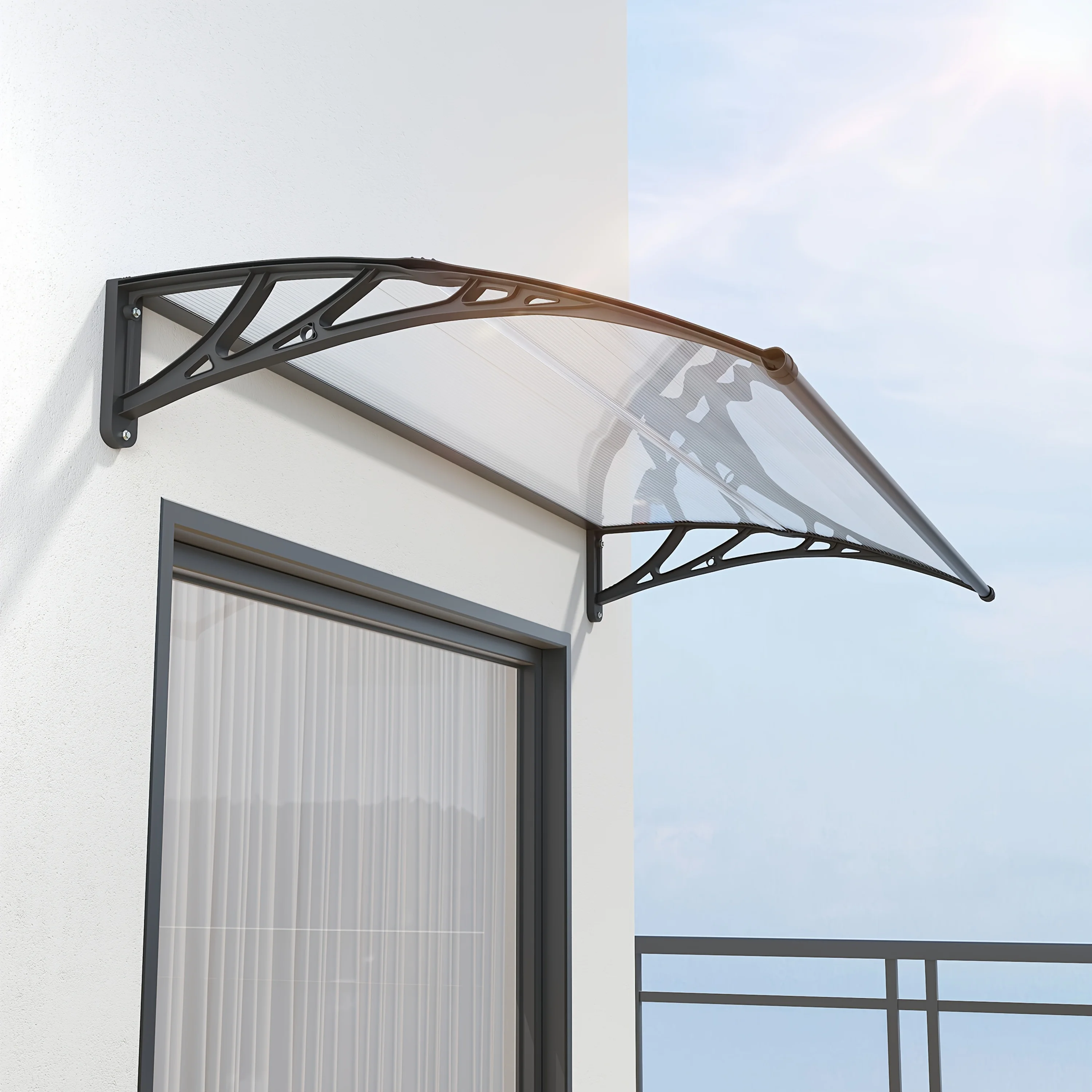 Window Awning Canopy for Doorways 60cm x 80cm Outdoor Overhang Awnings ...