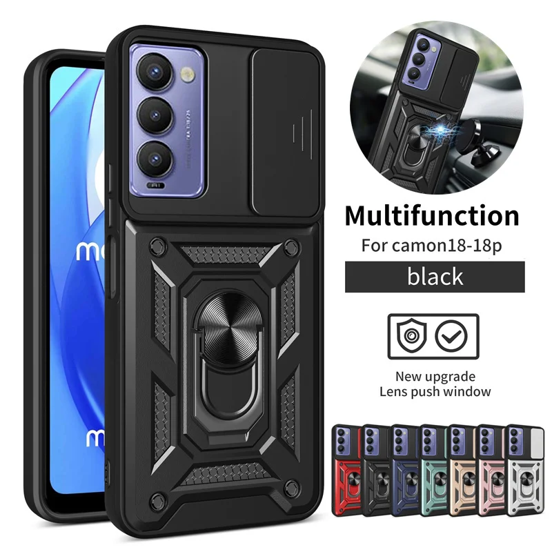For-Tecno-Camon-18-18P-Case-Car-Magnetic-Ring-Armor-Phone-Cases-For ...