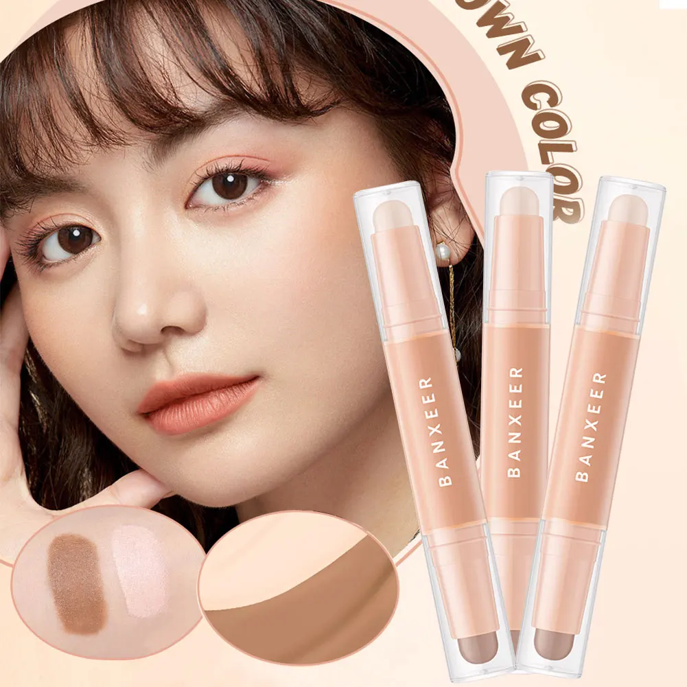 Double-head Makeup Highlighter V Face Concealer Contouring Bronzers ...