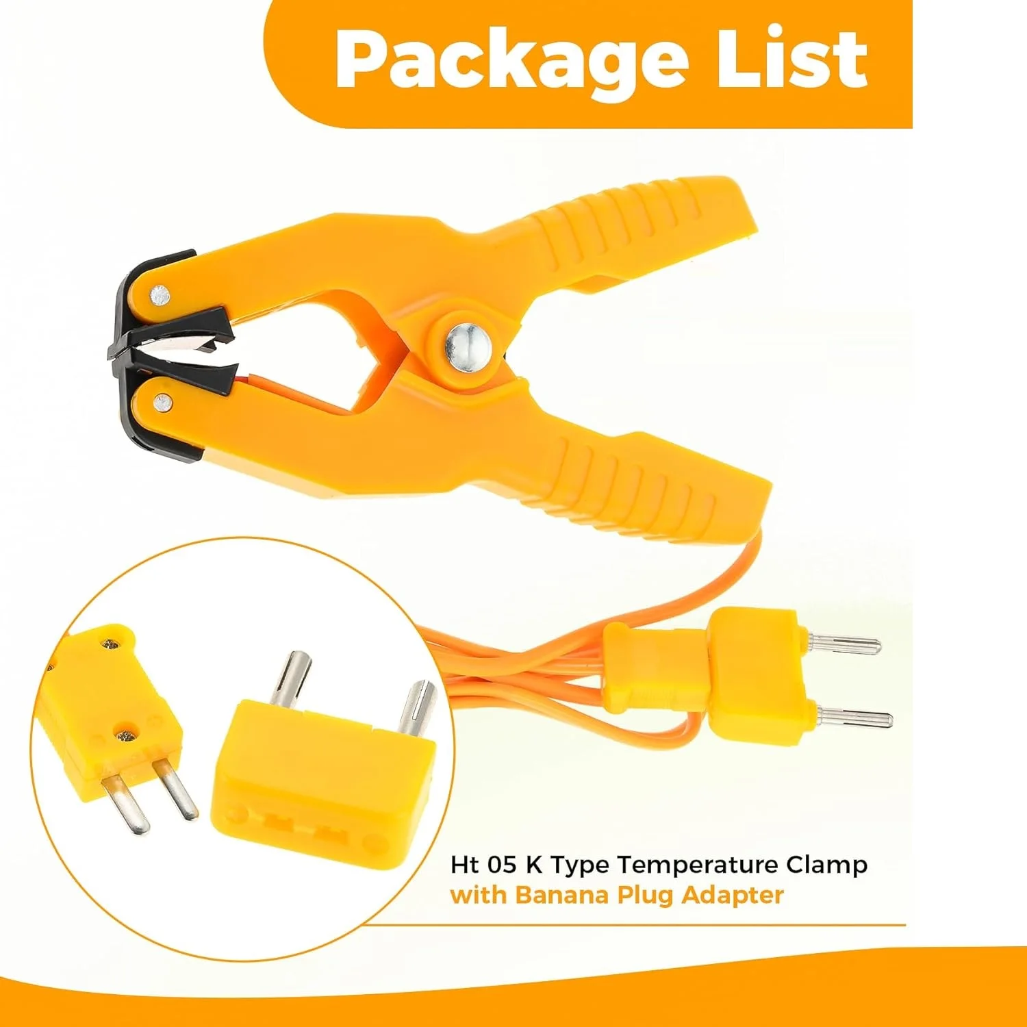 2Pcs K-Type HVAC Temperature Clamp with Banana Plug Adapter ...
