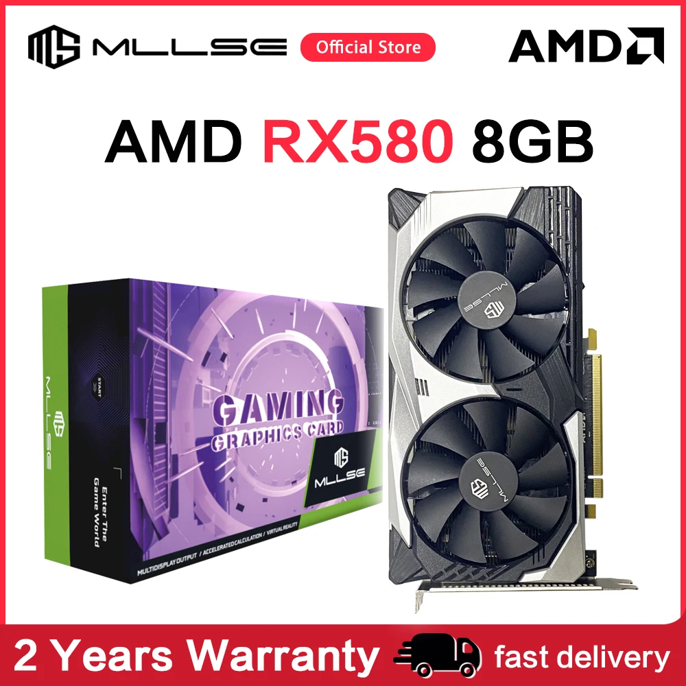 MLLSE tarjeta gráfica para juegos AMD RX 580, 8GB, 2048SP, GDDR5 ...
