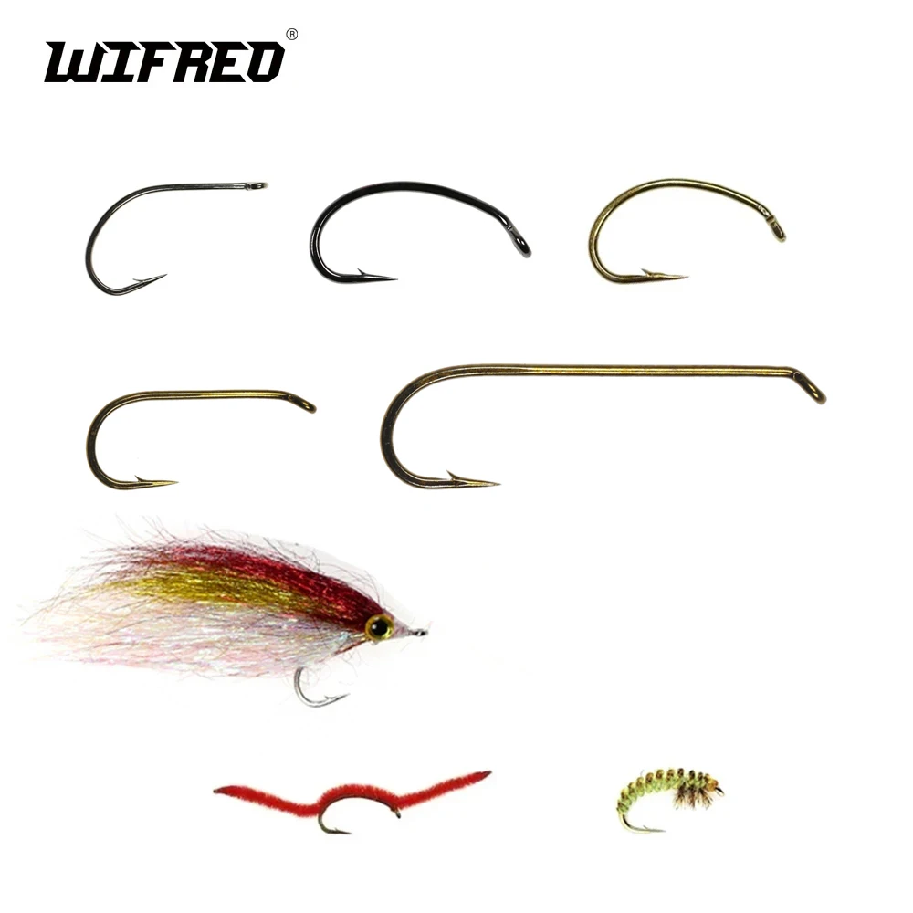 WIFREO-50pcs-Barbed-and-Barbless-Fishing-Fly-Tying-Hook-Dry-Fly-Wet-Fly ...