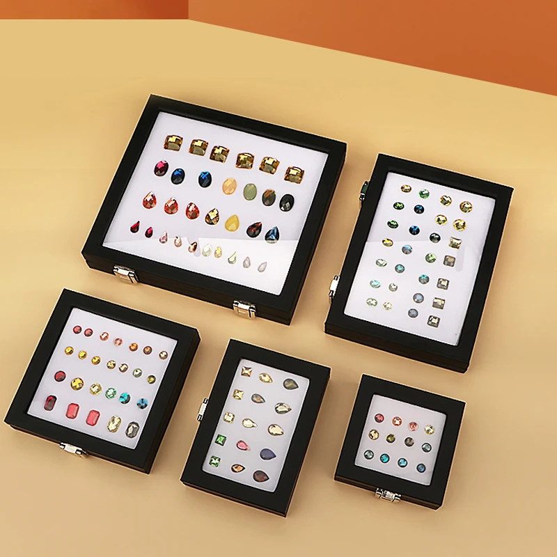 Boutique-Black-Leatherette-Gemstone-Storage-Box-Diamond-Display-Case ...