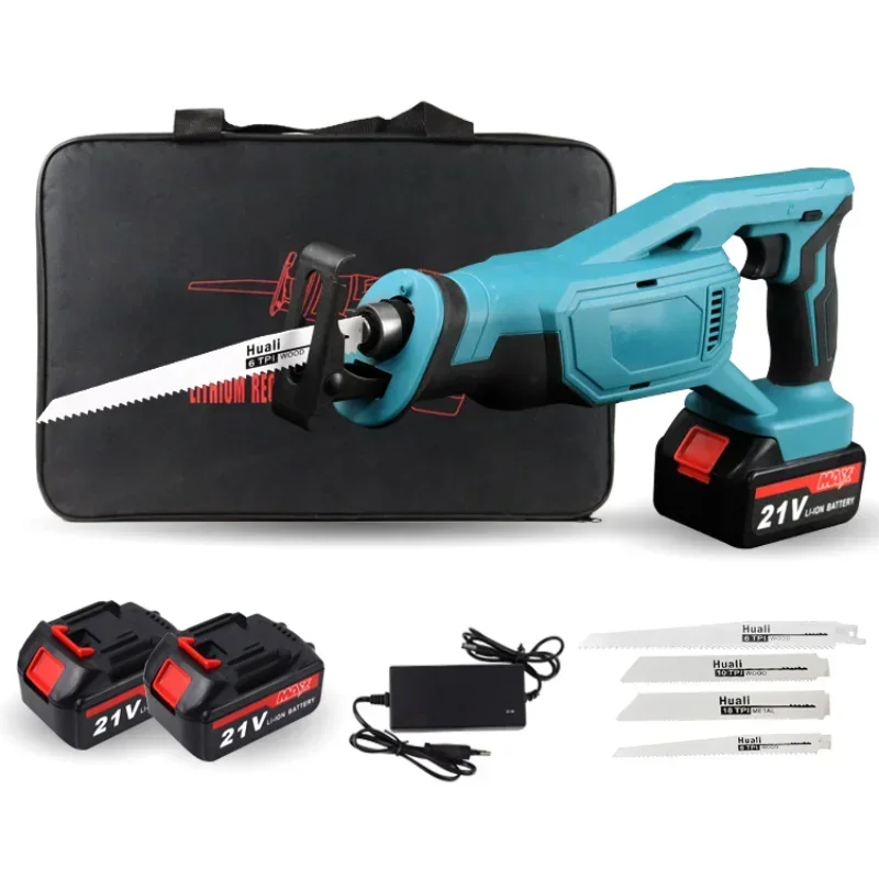 21V-Cordless-Reciprocating-Saw-Portable-Adjustable-Speed-Chainsaw-Wood ...