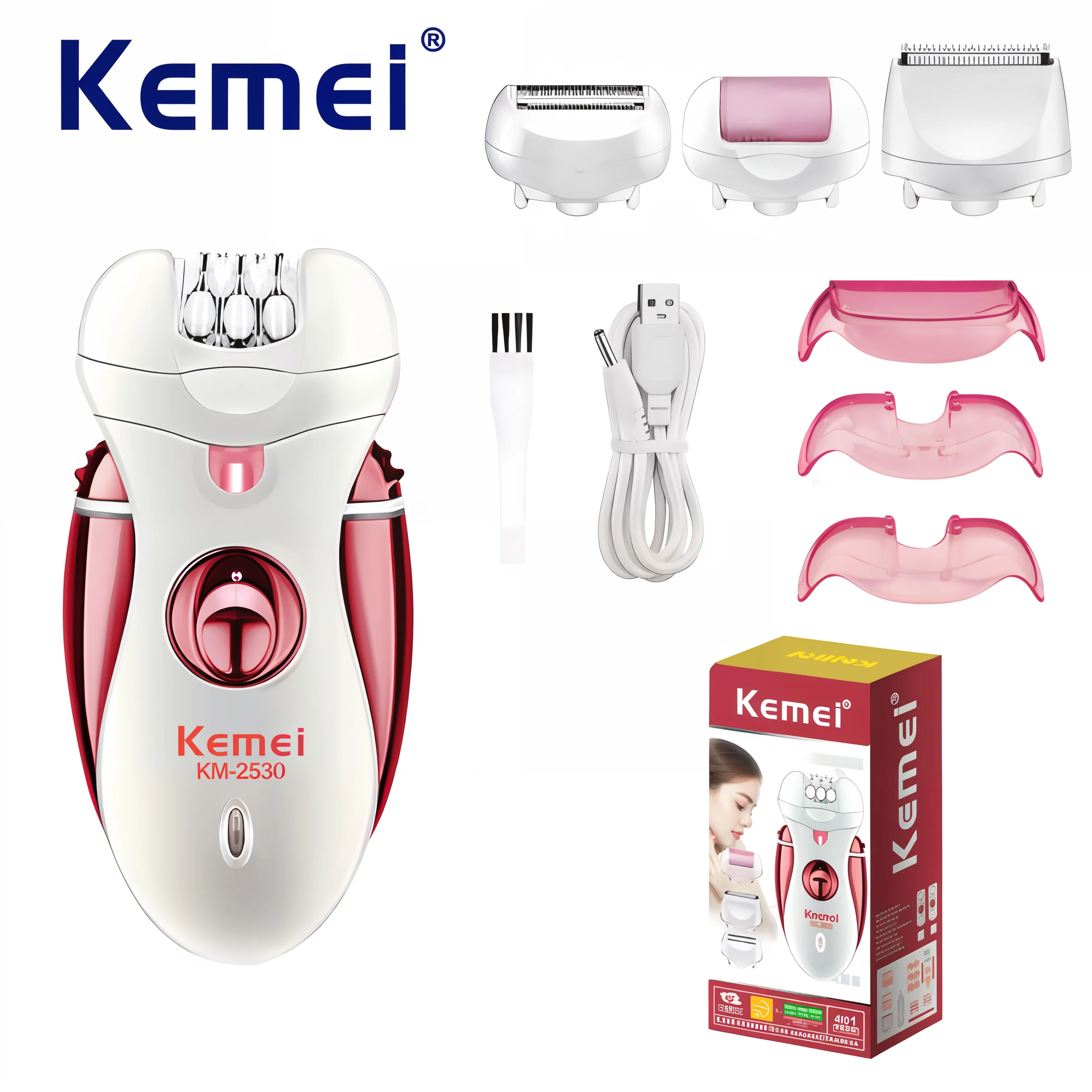 Kemei-KM-2530-4-in-1Shaver-Women-Ladies-with-Body-Hair-Bikini-Trimmer ...
