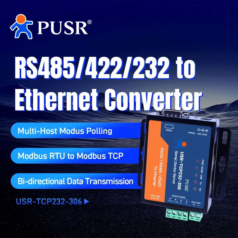 Pusr Rs232 Rs485 Rs422 To Ethernet Tcp Ip Modbus Gateway Serial Device Server Usr Tcp232 306
