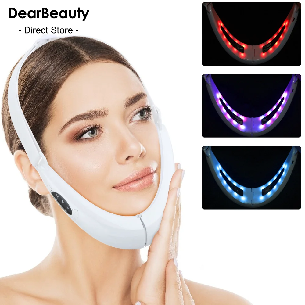 EMS Facial Lifting Device LED Photon Therapy Face Slimming Vibration ...