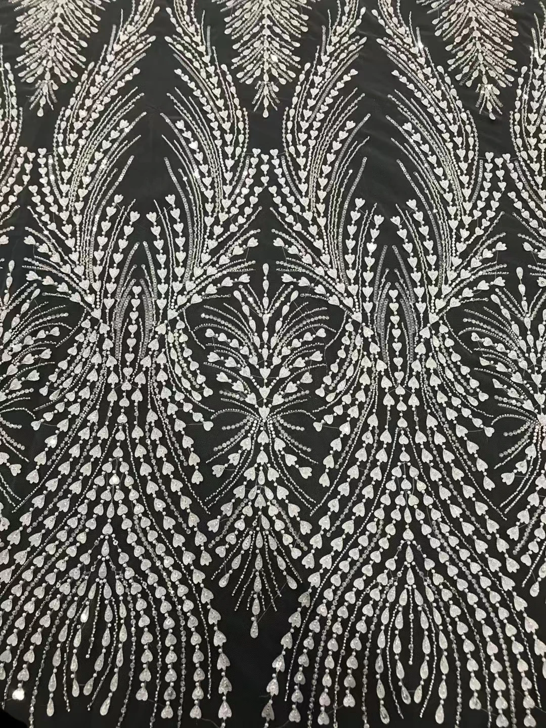 Heart-Shape-Dress-for-Party-Handmade-White-Embroidery-Net-Lace-Beads ...