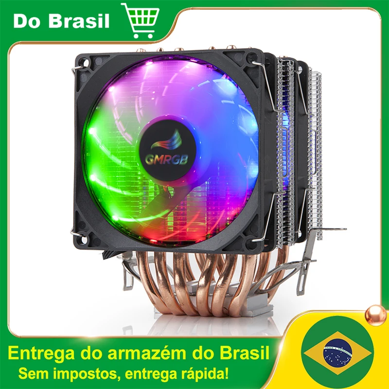 Gmrgb 6 Heat Tubes Cpu Cooler 4 Pin Pwm Rgb Pc Quiet Intel Lga 1700 775 ...