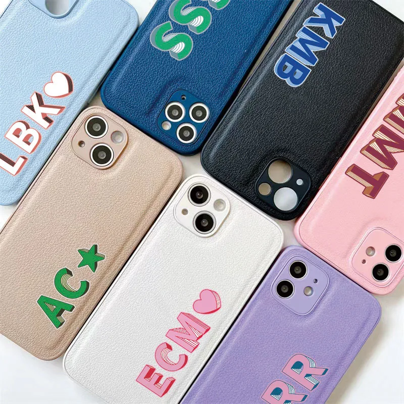 Custom-Name-Initials-Phone-Case-for-iPhone-13-pro-max-Funda-12-Mini-11 ...