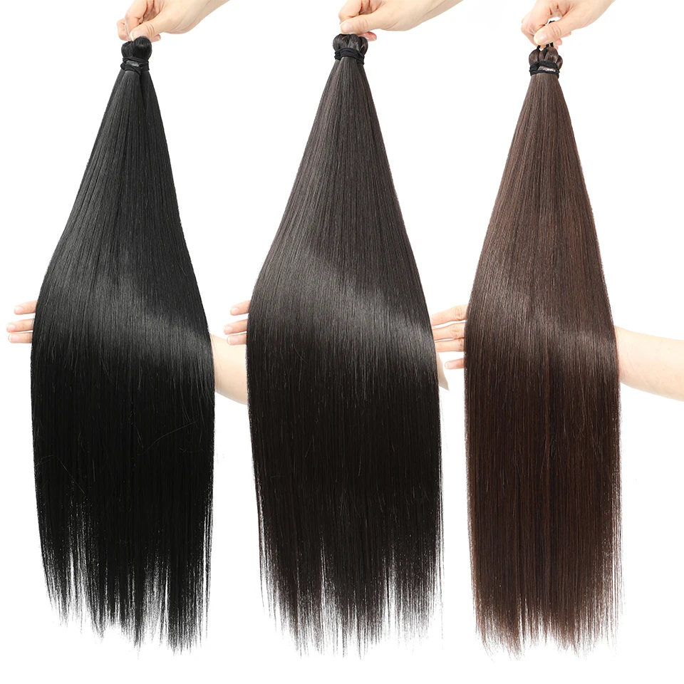 Mechones-de-pelo-de-poni-liso-trenzas-de-ganchillo-pelo-trenzado-sint ...