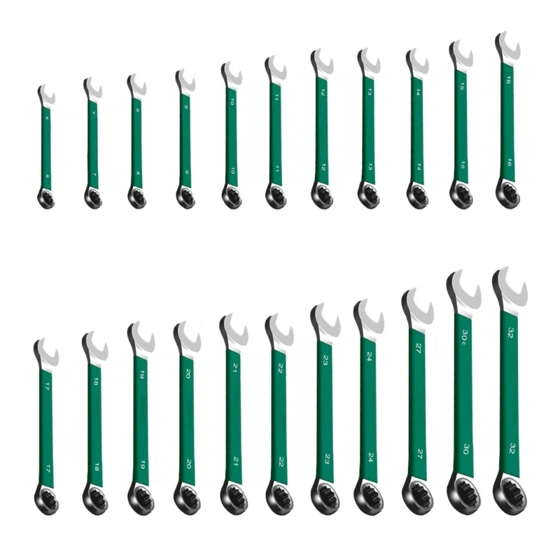 6mm-32mm-Combination-Fixed-Head-Ratchet-Wrench-Great-for-Automotive-and ...