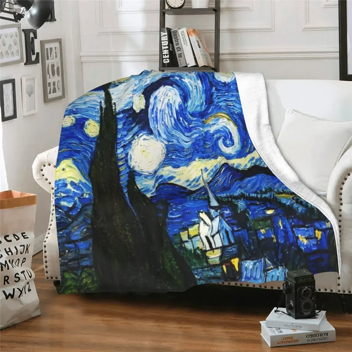 Van Gogh The Starry Night Flannel Throw Blanket Soft Cozy Warm Bed ...