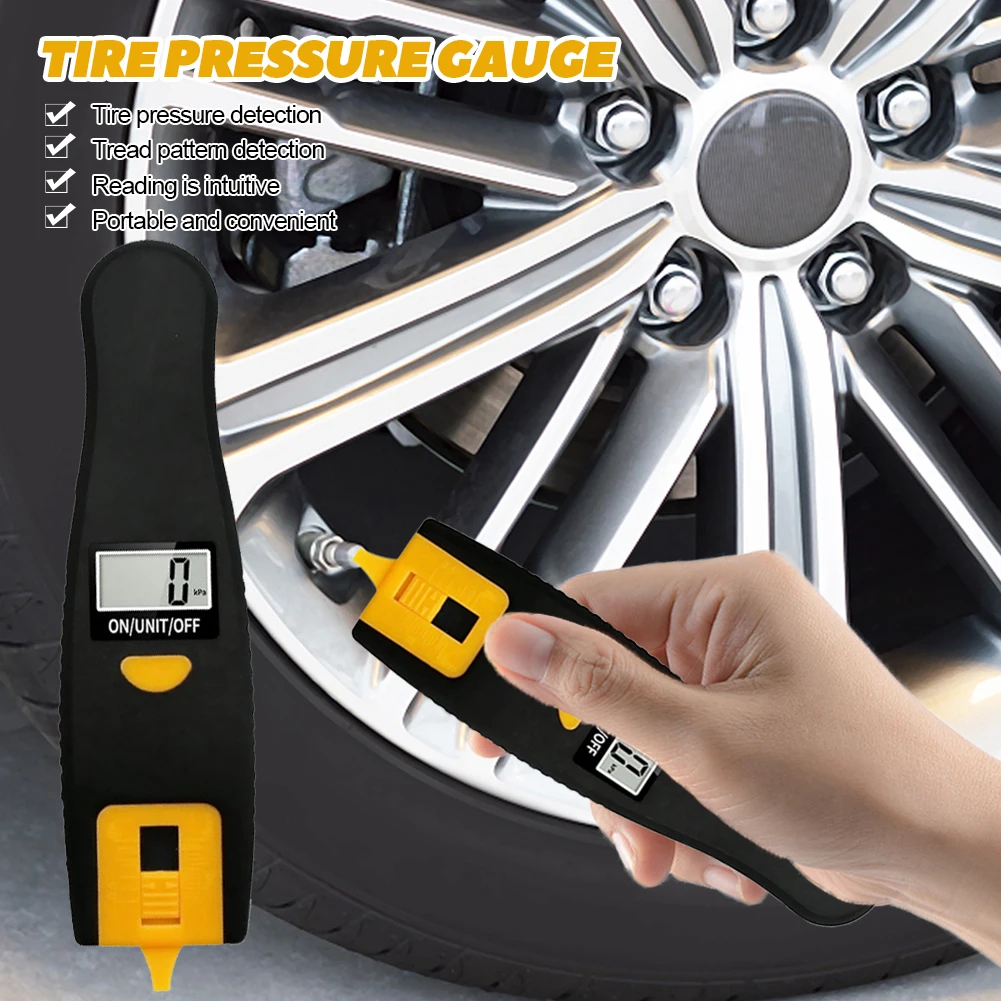 2 In 1 Car Tire Tyre Air Pressure Gauge Meter Digital LCD Digital ...