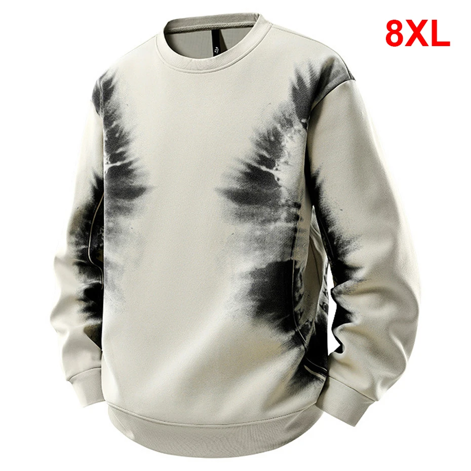 8XL Plus Size Sweatshirts Men Spring Autumn Tie-dye Design Sweatshirt ...