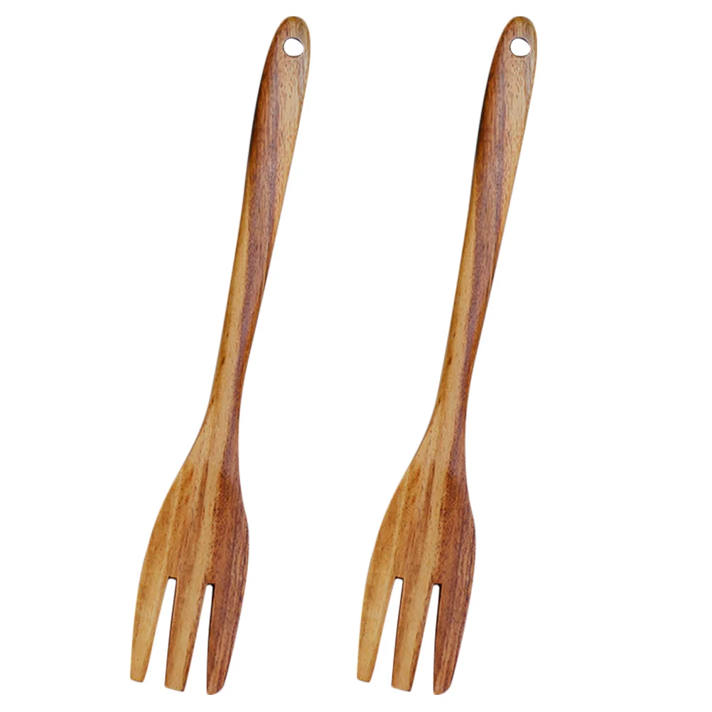 Wooden-Mixing-Forks-Large-Japanese-Wood-Salad-Dinner-Forks-Long-Handle ...