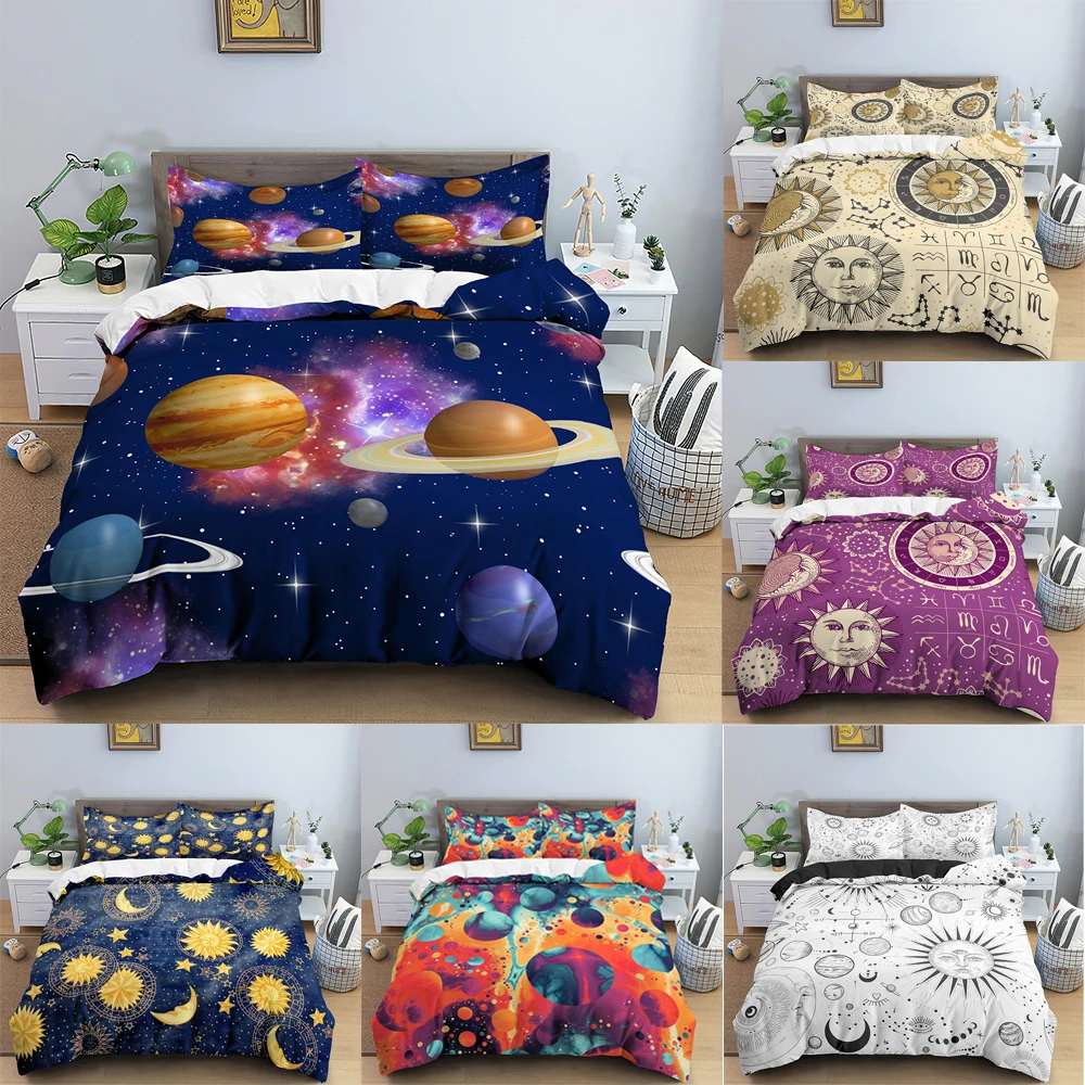 Vintage-Tarot-Bedding-Set-3D-Sun-Moon-Duvet-Cover-Galaxy-Quilt-Cover ...