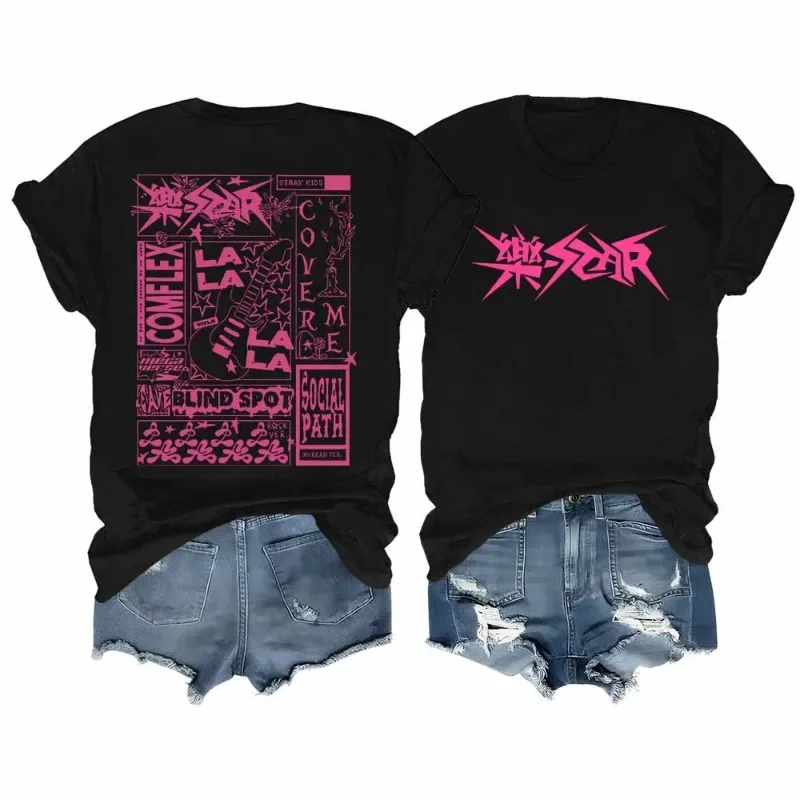 Stray-Kids-T-Shirt-Rock-Star-Merch-Shirt-Kpop-Short-Sleeve-Tshirt-Stray ...