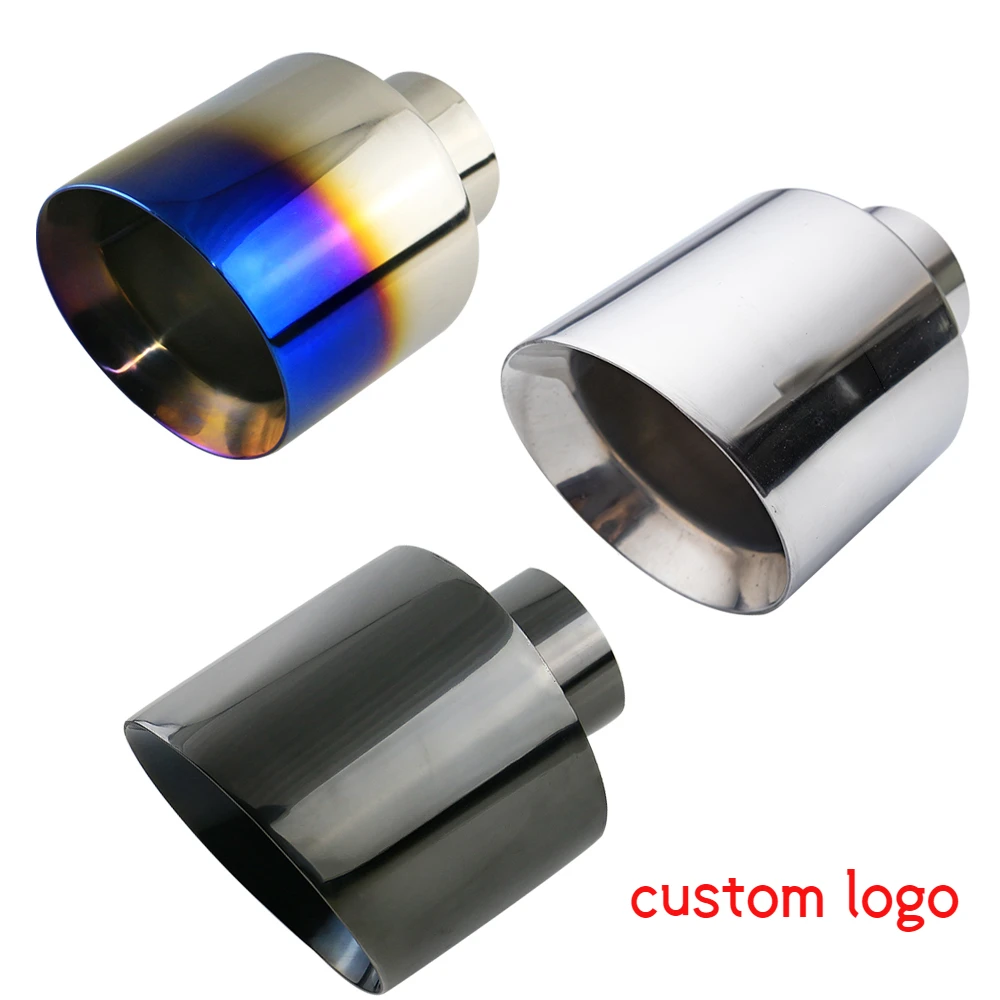 Car Exhaust End Tip Interface 63mm 76mm Slant Oval Outlet 127mm ...