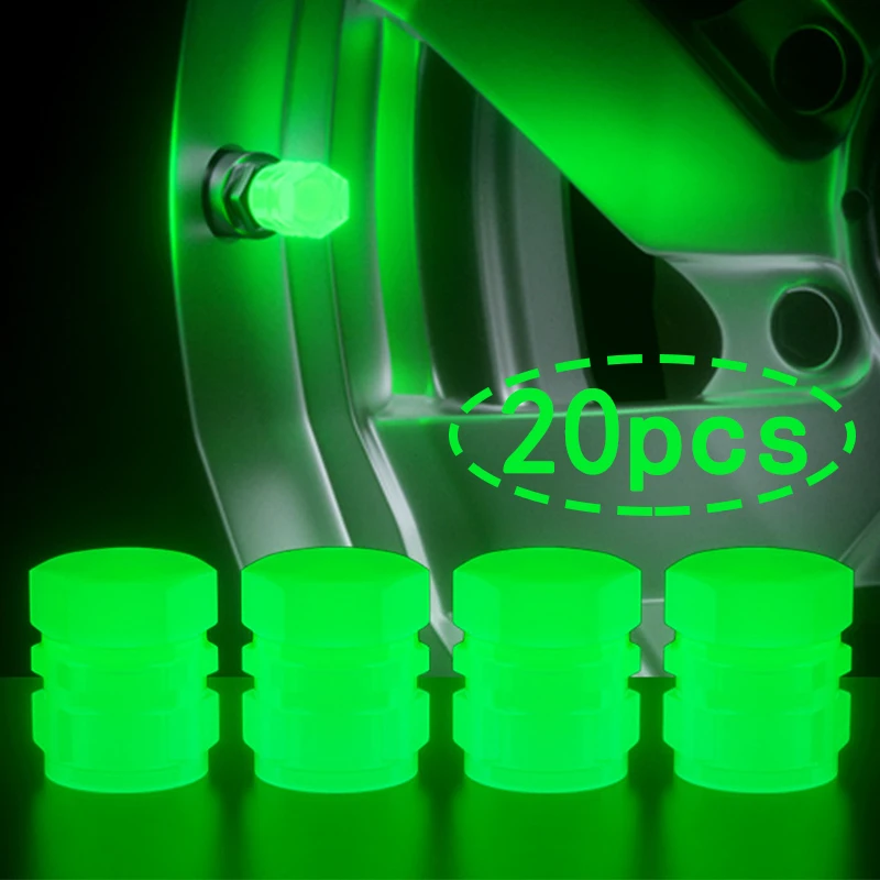 Car-Luminous-Tire-Valve-Caps-Fluorescent-Green-Blue-Night-Glowing-Moto ...