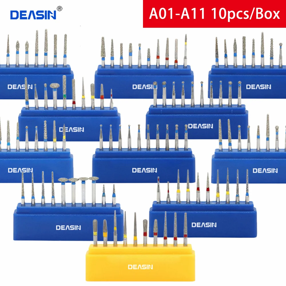5box Dental High Speed Diamond Burs Set Dentistry Tooth Crown Inlay ...