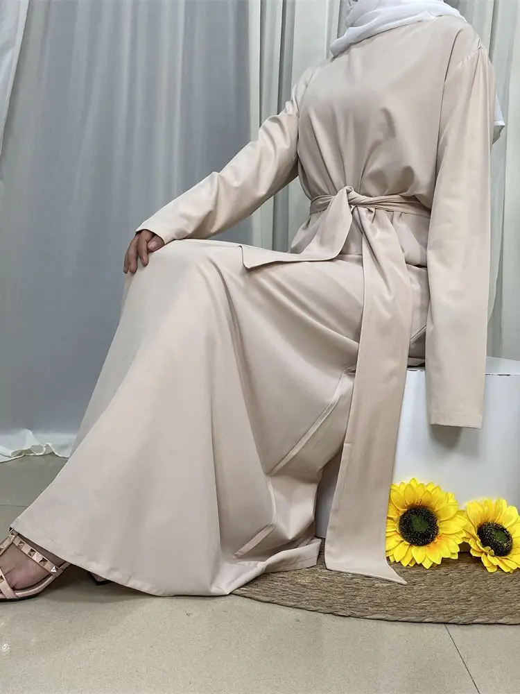 Latest Silky Smooth Fabric Muslim Robe Abaya Syari Female Full Length ...