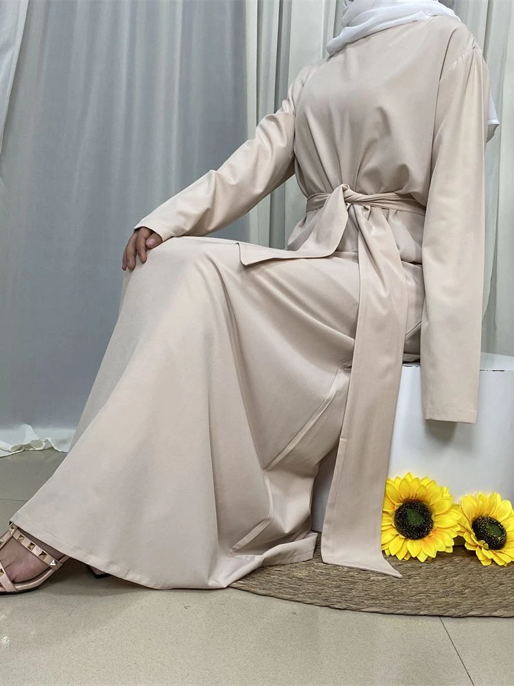 Latest Silky Smooth Fabric Muslim Robe Abaya Syari Female Full Length ...