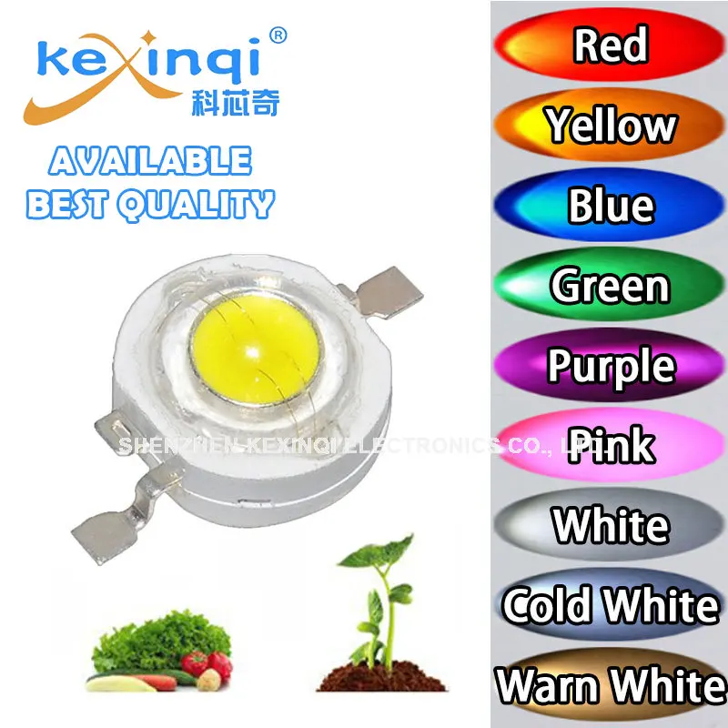 10pcs 1W High Power LED Chip Lamp Bulb SMD COB Diodes Warm Cold White ...