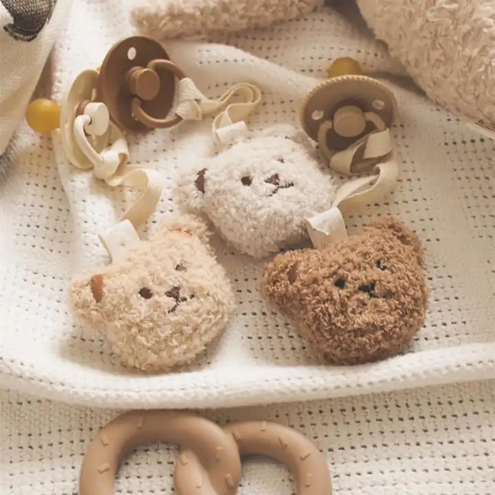 Fashion-Teddy-Pacifier-Holder-Baby-Embroidered-Bear-Face-Moon-Clip-For ...